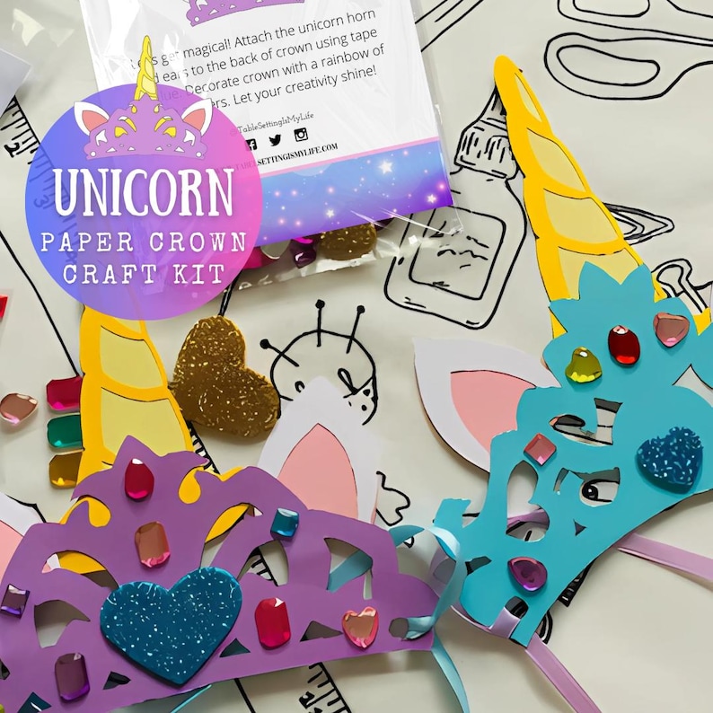 Unicorn Crown Craft Kit Party Favor - Etsy