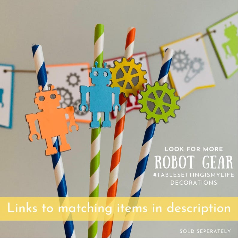 Robot Party Decoration Bundle - Black, Navy Blue and Silver - Etsy