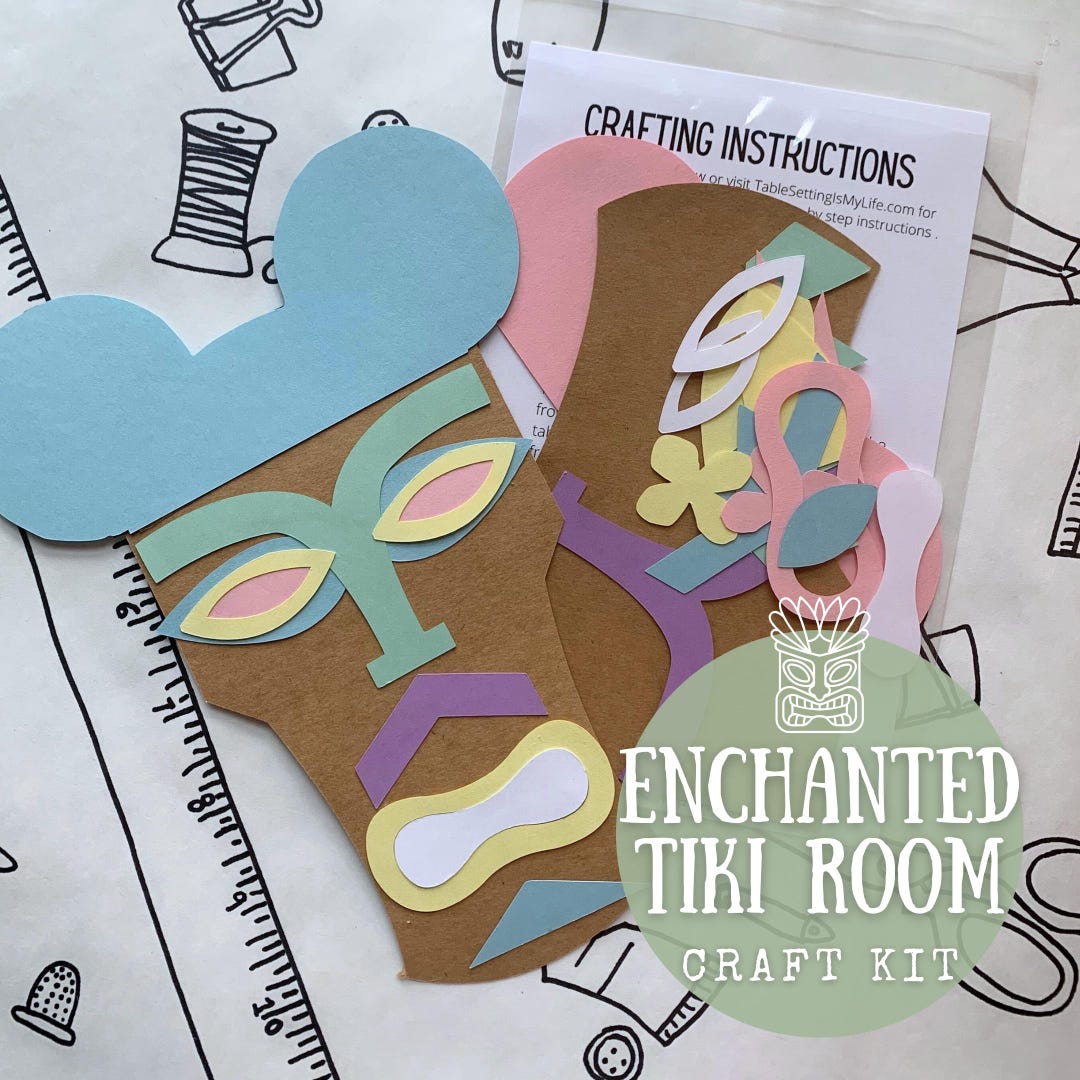 Enchanted Tiki Room Themed Tiki Mask Craft Kit - Pastel Colors - Etsy