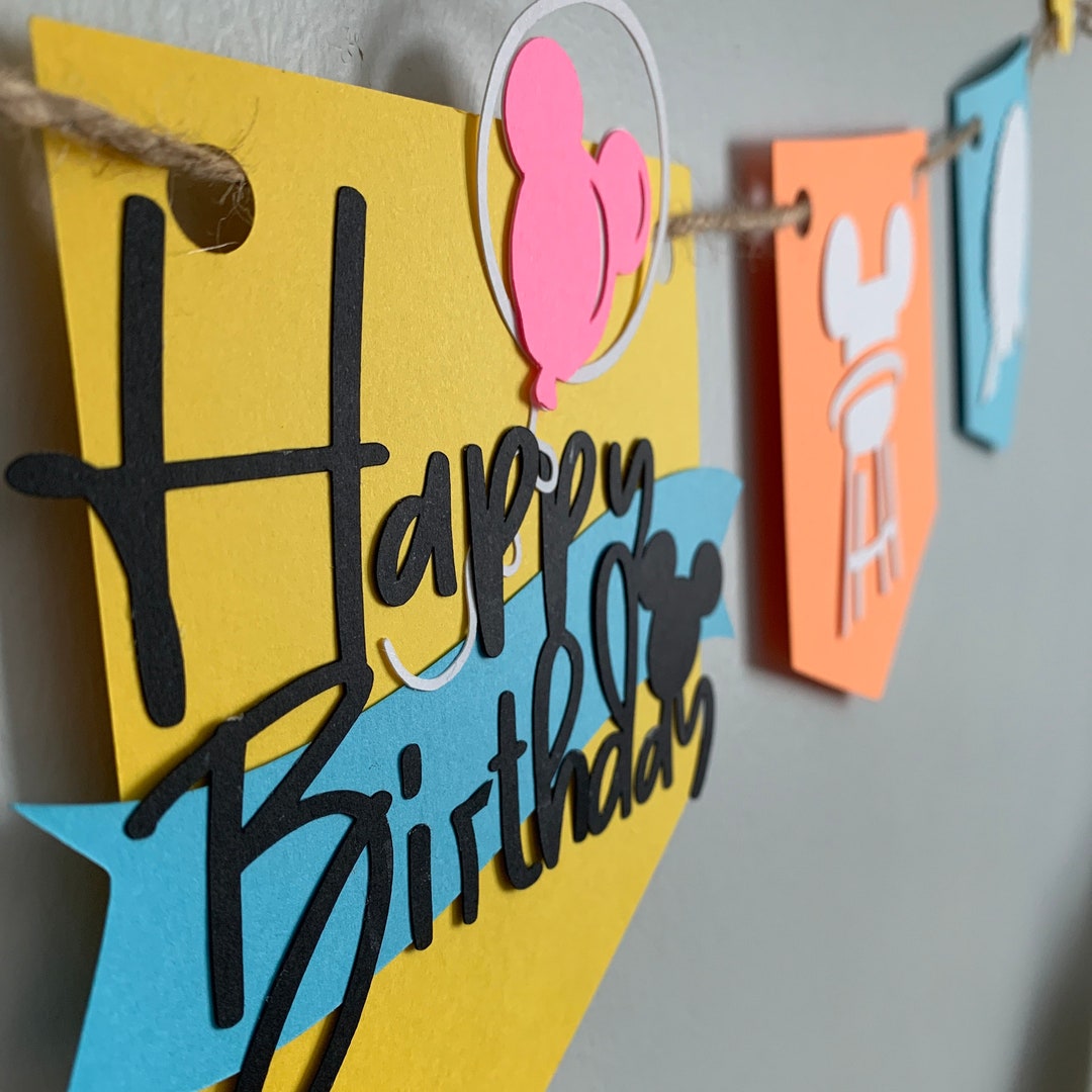 Happy Birthday Disney World Banner, WDW Paper Decoration, Disney Hotel ...