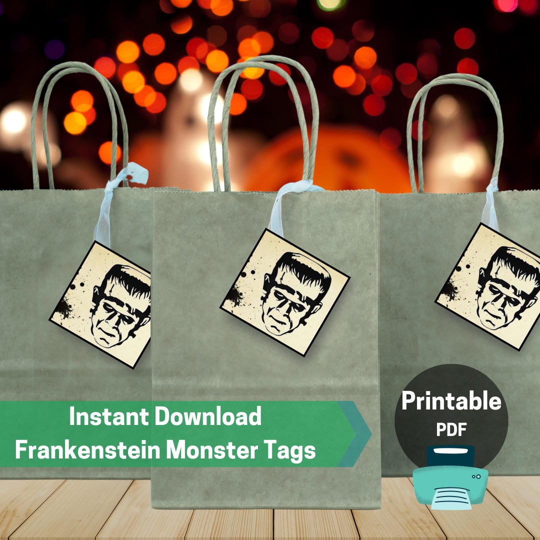 Frankenstein's Monster Favor Tags INSTANT DOWNLOAD - Etsy