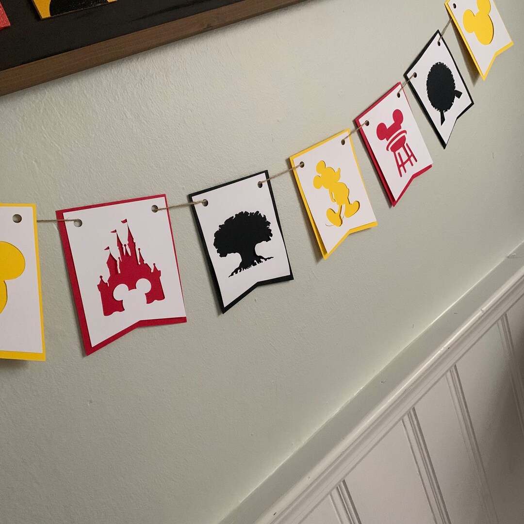 Disney World Banner, Classic Mickey Colors, WDW Paper Decorations - Etsy