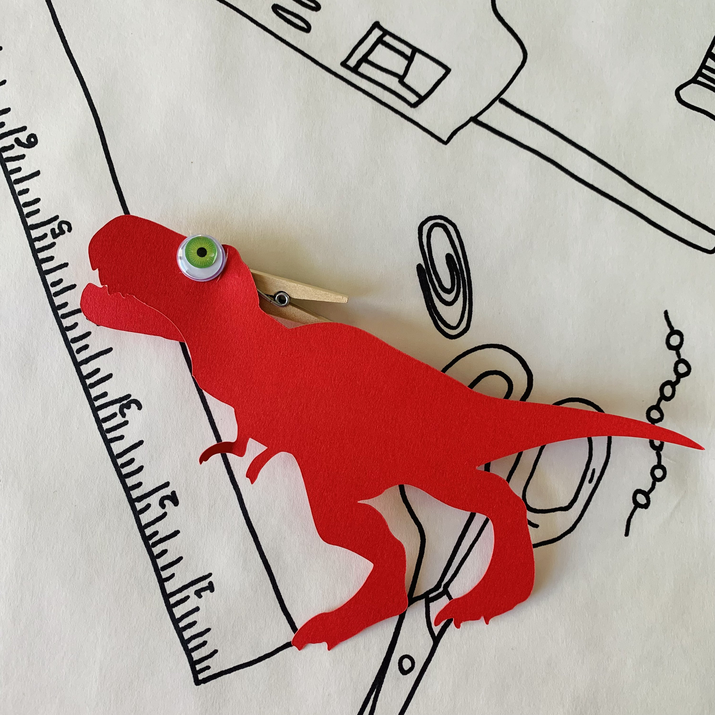 Dinosaur Paper Puppet Craft Kit Party Favor Packaging DINO | Etsy