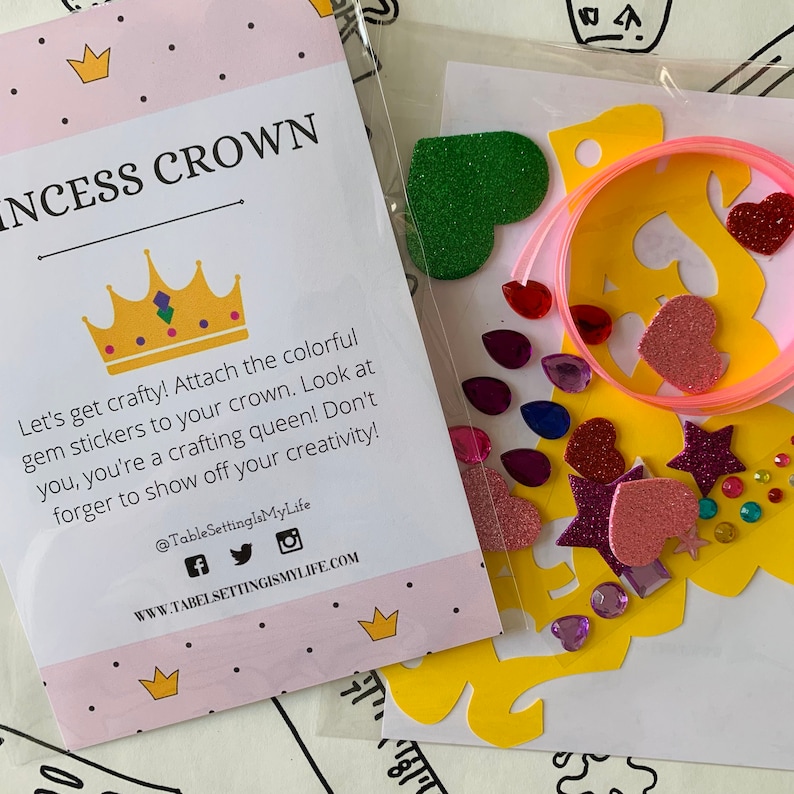 Princess Crown Craft Kit Party Favor | Etsy