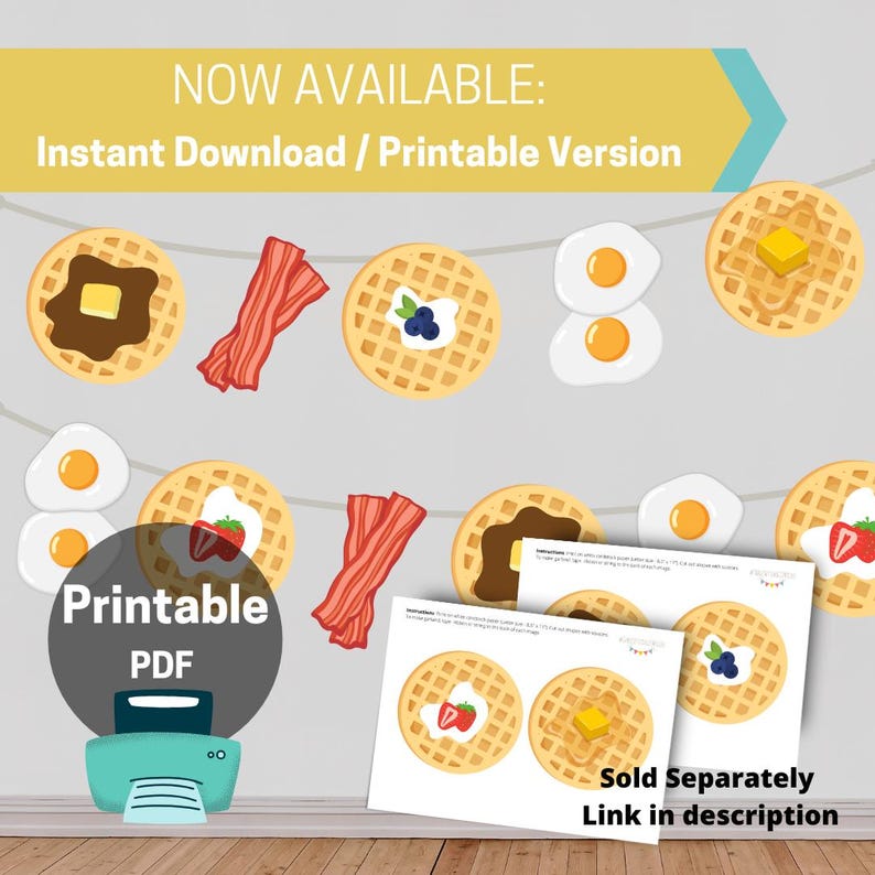 Waffles and Syrup Party Decoration, Paper Garland - Etsy