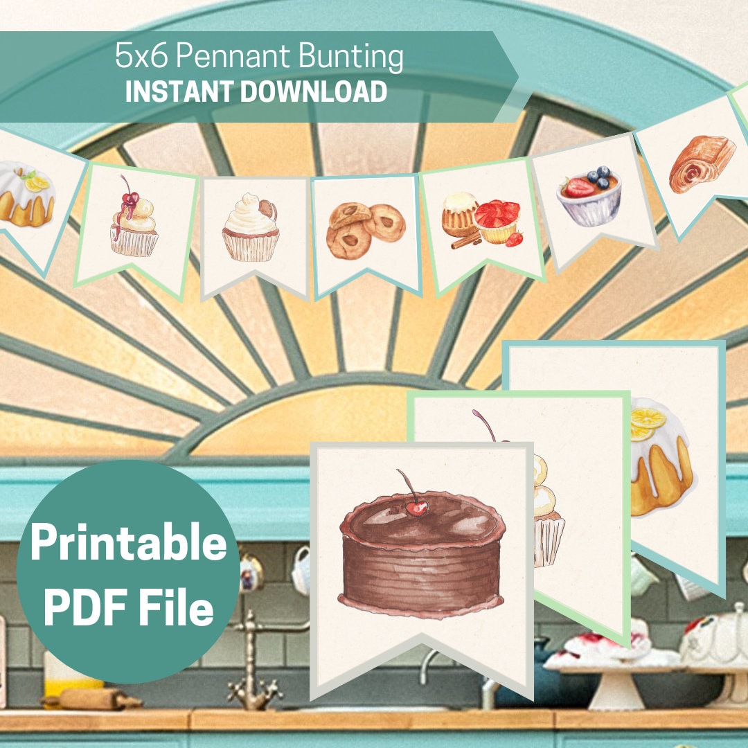Bake off Inspired Party Banner INSTANT DOWNLOAD, Dessert Table ...