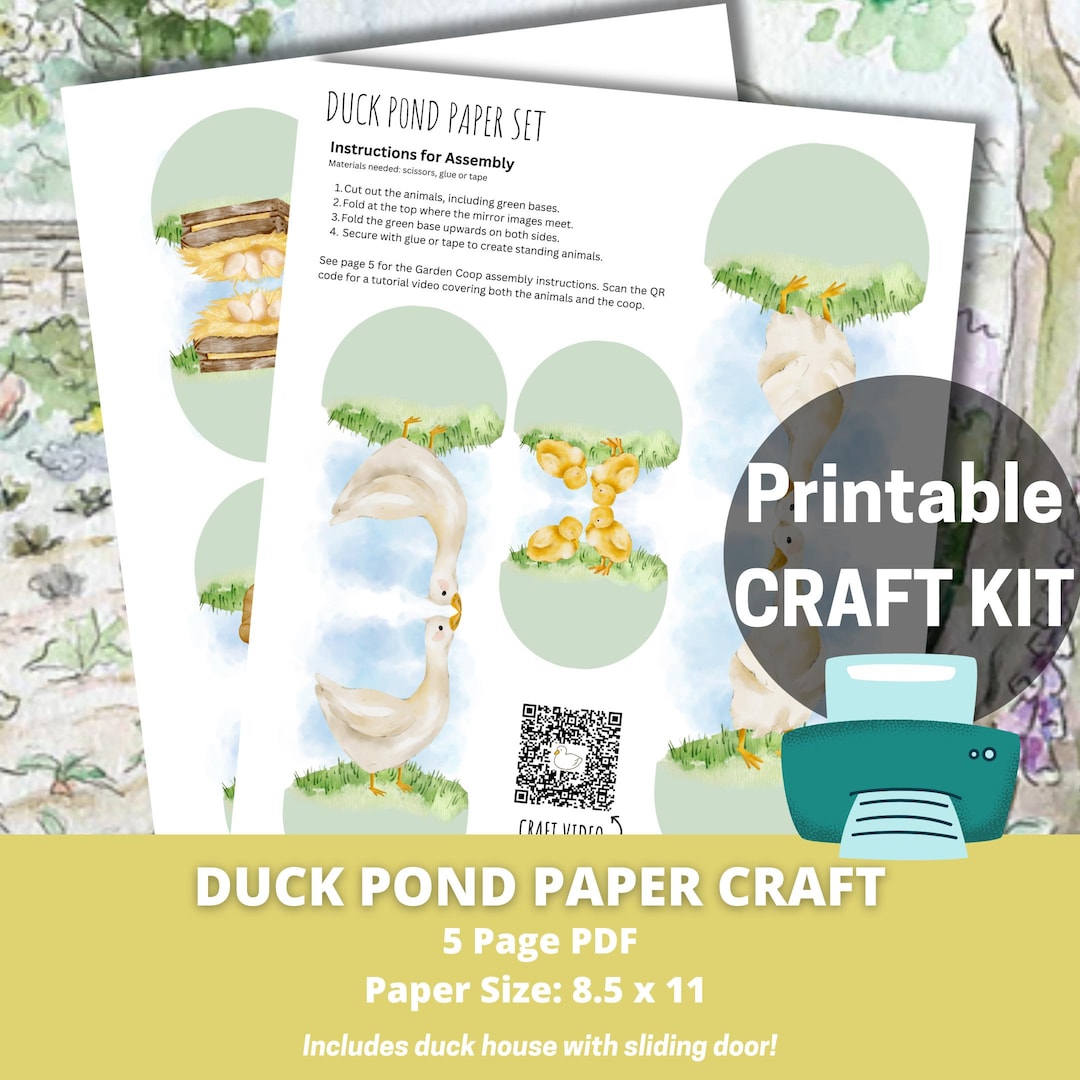 Paper Duck Pond Craft Set - Digital Download Art Project - Etsy