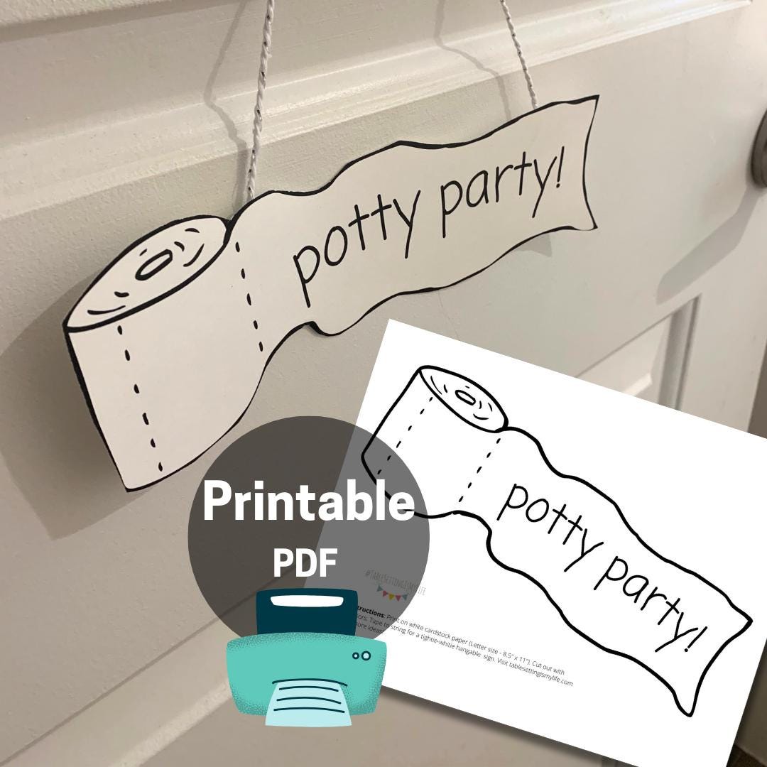 Printable Potty Party Sign -lrg INSTANT DOWNLOAD - Etsy