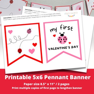 Ladybug First Valentine's Banner INSTANT DOWNLOAD - Etsy
