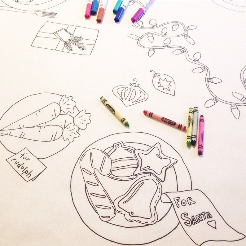 Christmas Coloring Table Cover - Etsy