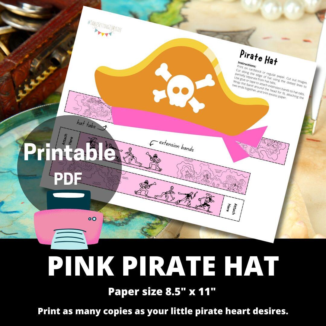 Pink Pirate Hat - Printable Instant Download - Etsy