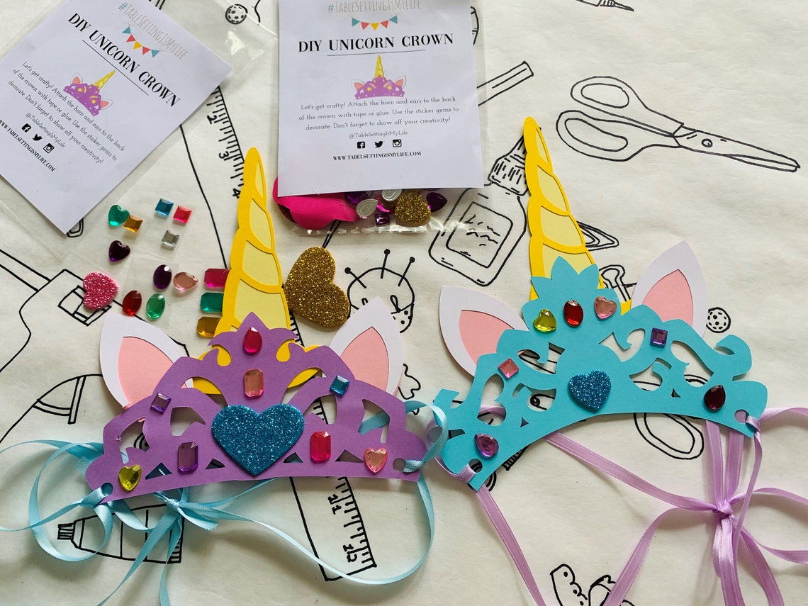 Unicorn Crown Craft Kit Party Favor | Etsy