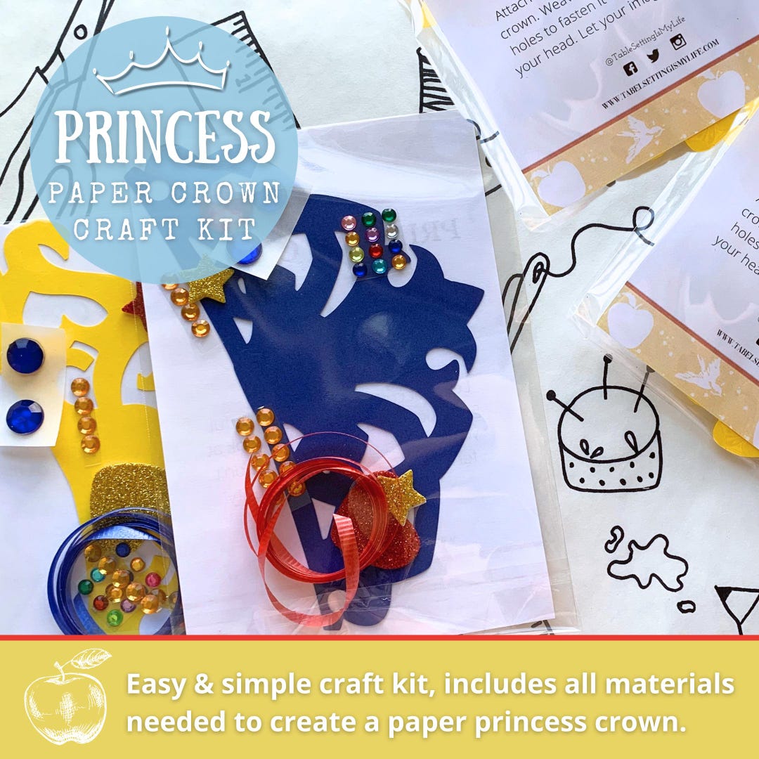 Snow White Crown Craft Kit, Princess Inspired Party Favor - Etsy