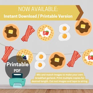 Pancake and Waffles Party Decoration, Paper Garland - Etsy