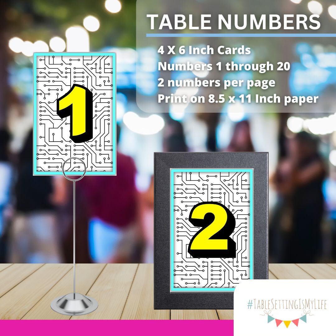 Futuristic Technology-themed Table Numbers 1-20 - Instant Download - Etsy