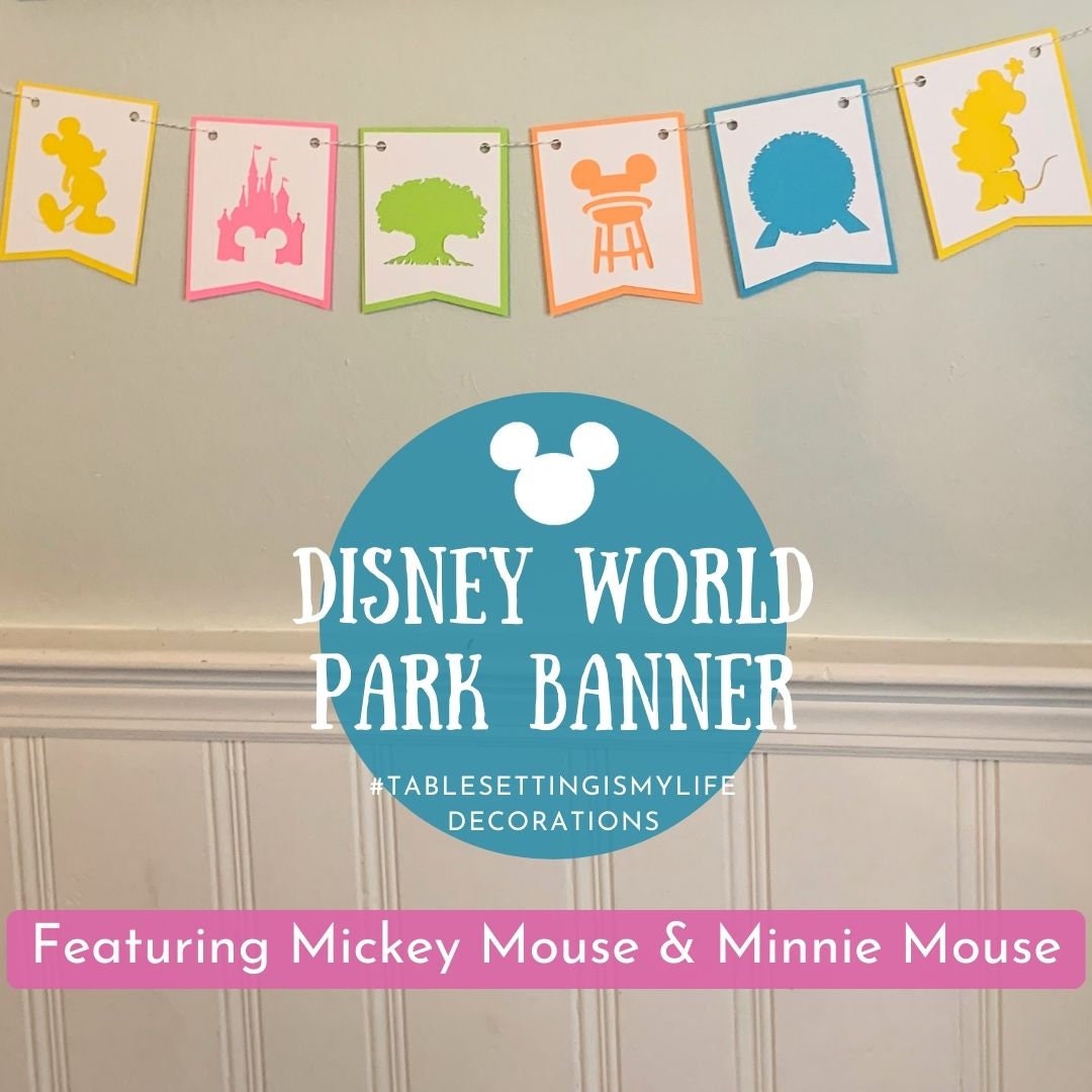 Mickey and Minnie Disney World Banner, WDW Paper Decorations - Etsy