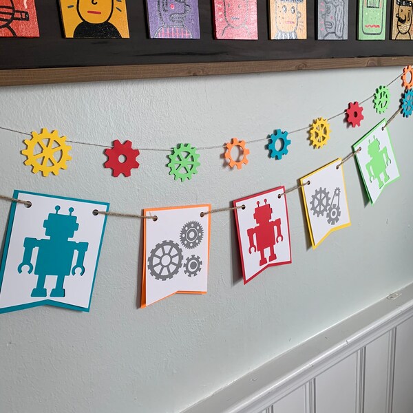 Robot Banner - Etsy