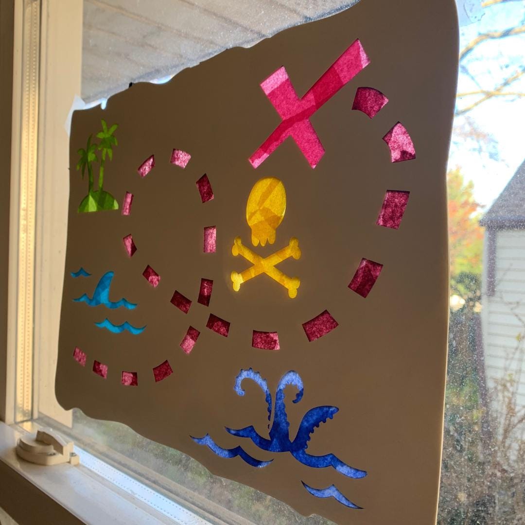 Pirate Treasure Map Suncatcher Craft Kit - Etsy