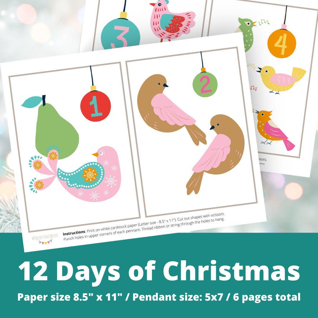 12 Days of Christmas Banner - Instant Download PDF - Etsy UK