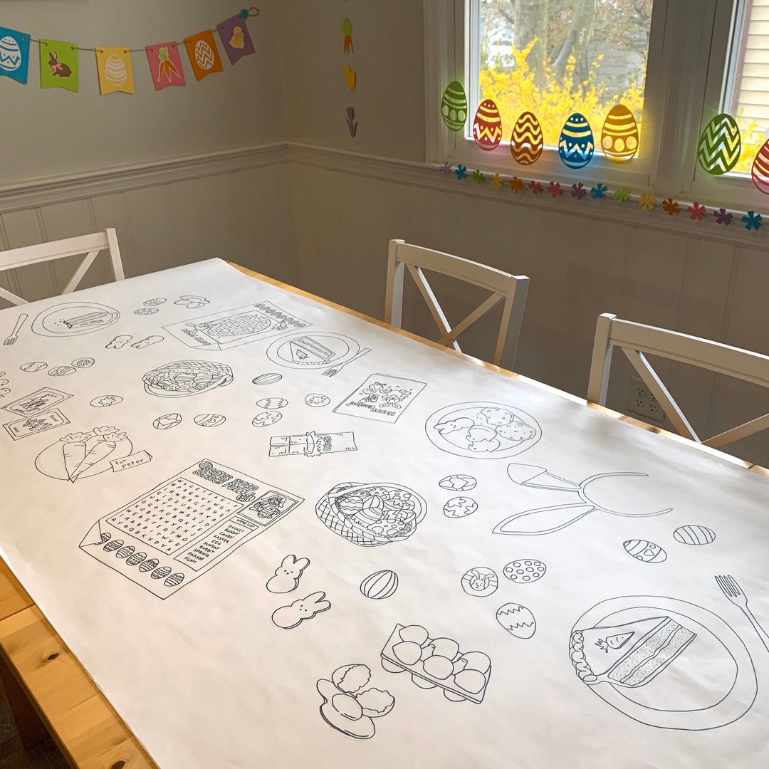 Easter Coloring Table Cover - Etsy