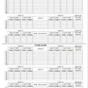Bar Inventory Excel Sheet - Custom Order - Etsy