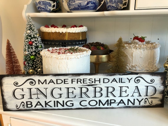 Gingerbread Baking Company Sign. Holiday Sign for Kitchen. - Etsy