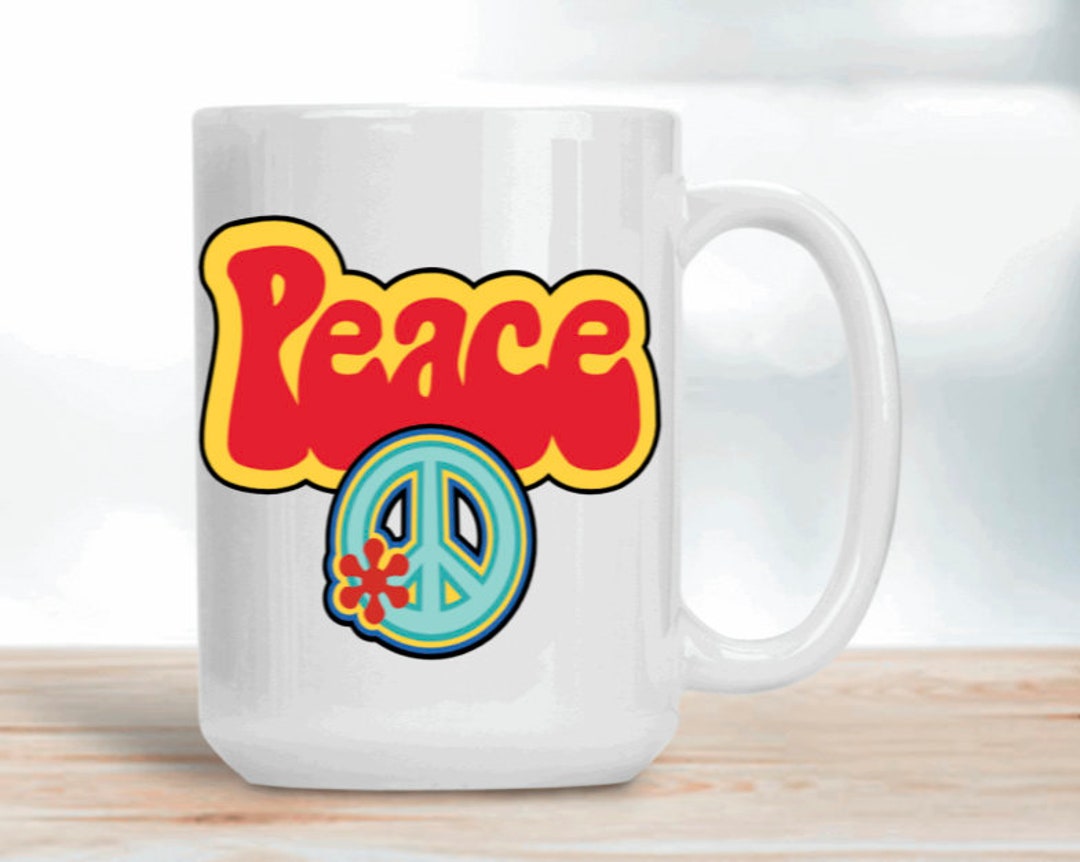 Peace mug. Retro peace mug. 60's peace mug. - Etsy.de