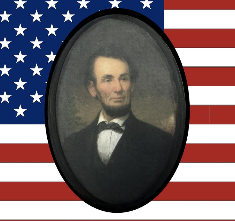 Rustic Abraham Lincoln Sign: Colonial Patriotic Decor. Presidential Art ...