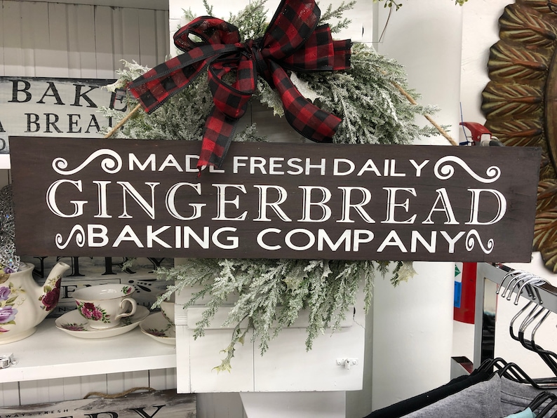 Gingerbread Baking Company Sign. Holiday Sign for Kitchen. - Etsy