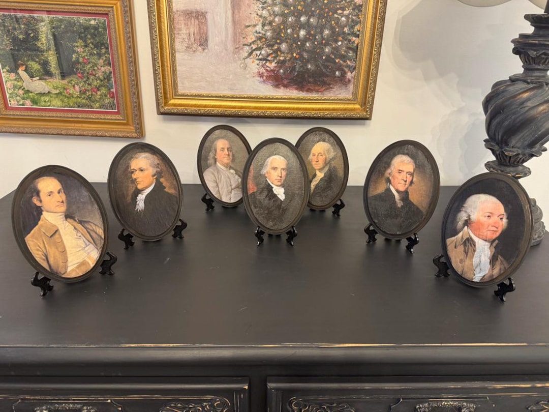 Rustic Founding Fathers Portraits: Colonial, Americana, Wood Signs ...