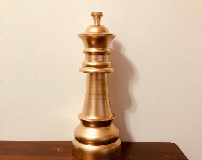 Tall and Large Gold Metal King Chess Piece. 12 Inches Tall. Base is 5 ...