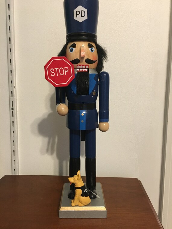 Police Officer Nutcracker Tall Figurine. With His Trusted - Etsy