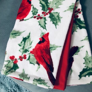 Two Lovely Red Cardinal Kitchen Towels. Brighten Your Day. Captures the ...