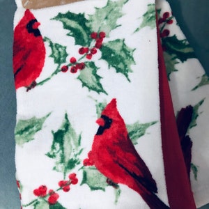 Two Lovely Red Cardinal Kitchen Towels. Brighten Your Day. Captures the ...