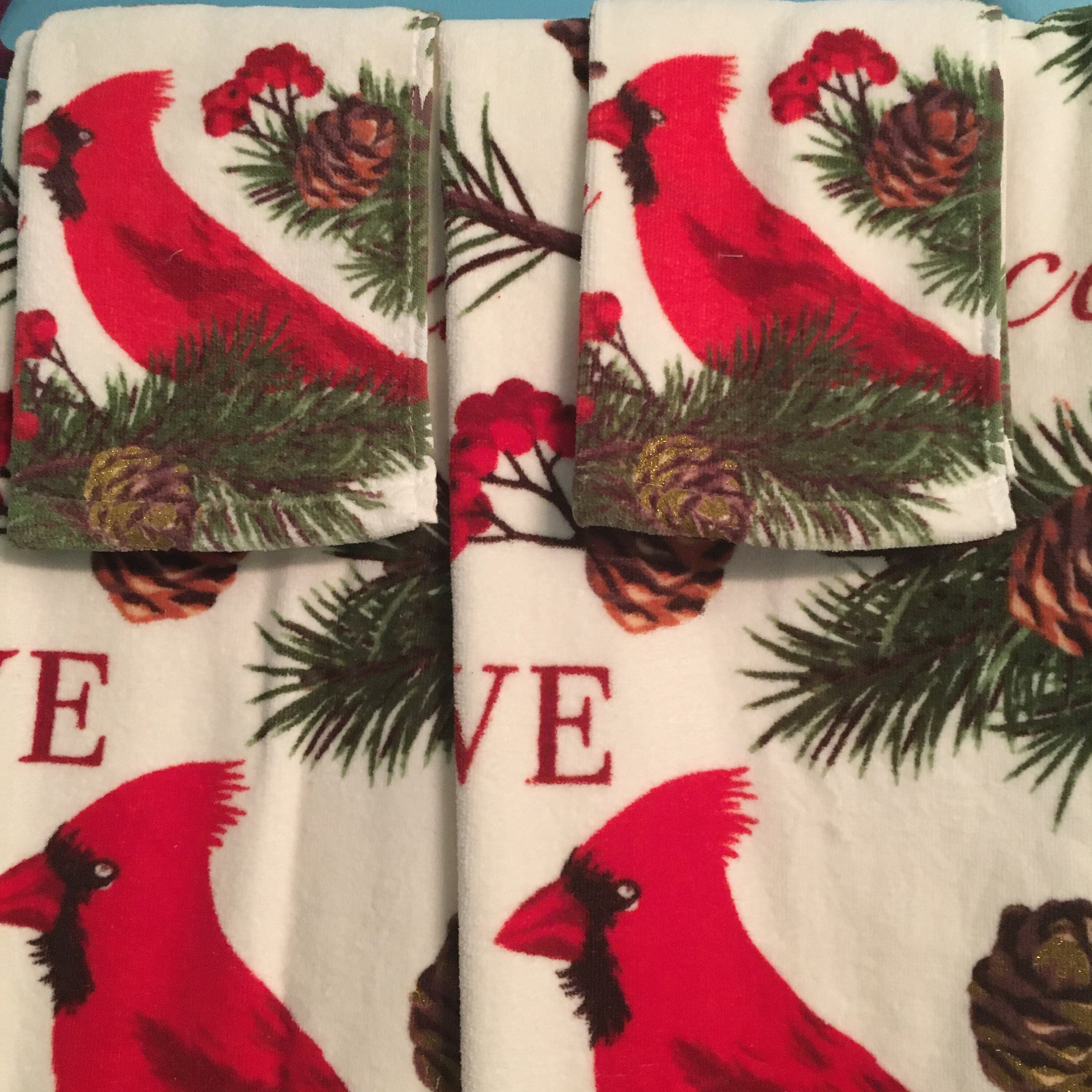 Red Cardinal Towels. Two Large and Fluffy Red Cardinal - Etsy