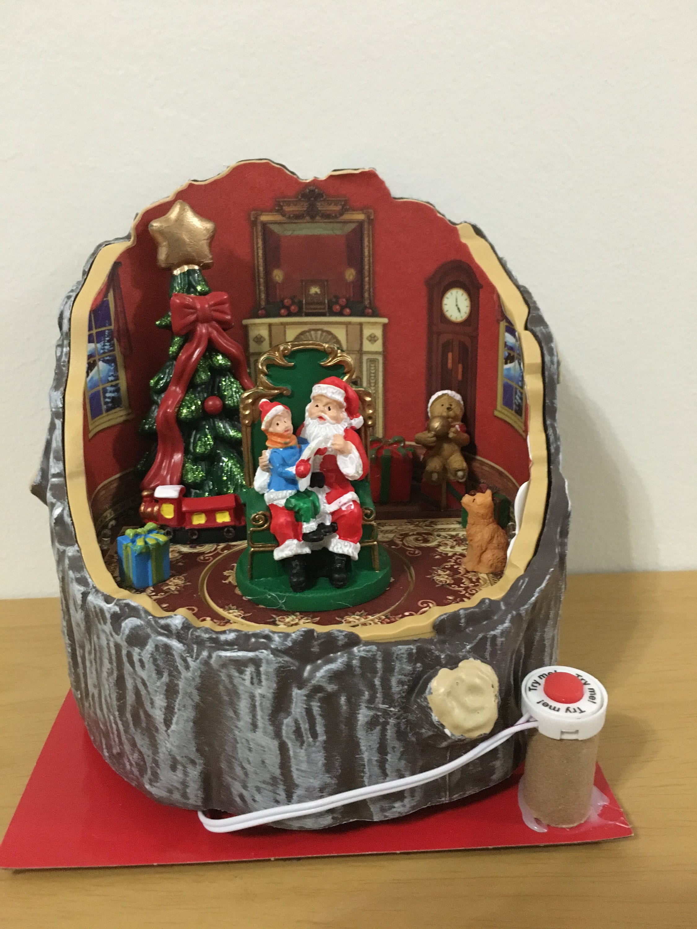 Animated Santa Claus Music Box Lights up LED Ilumination. New. Plays 8 ...