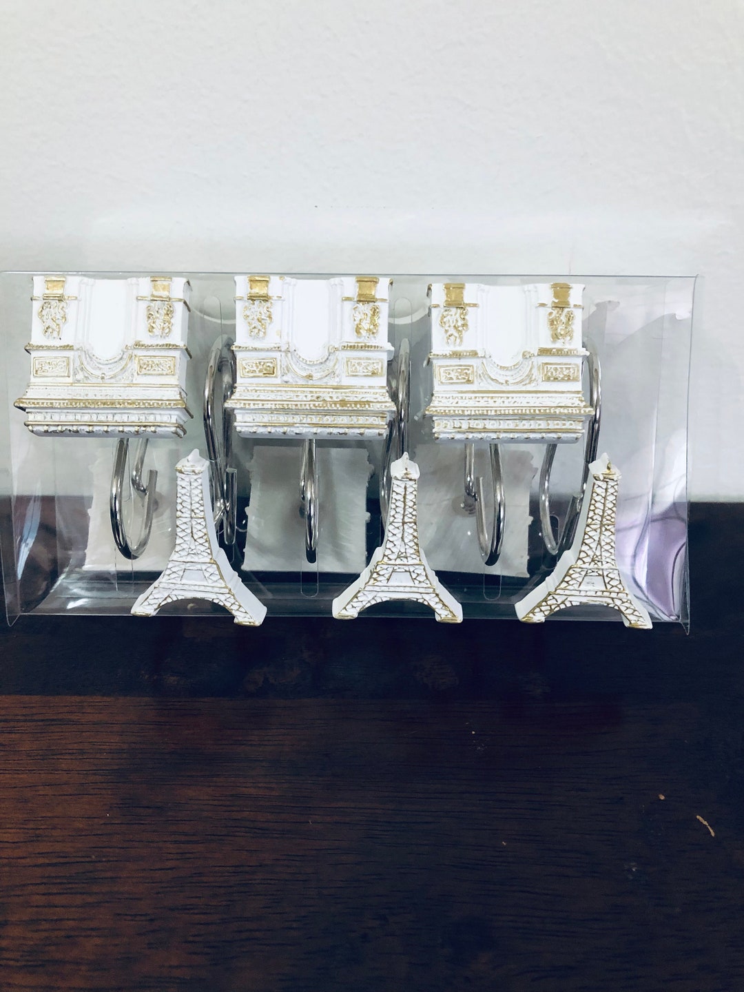 Vintage 12 Resin Paris Eiffel Tower Designed Shower Hooks. Uniquely ...