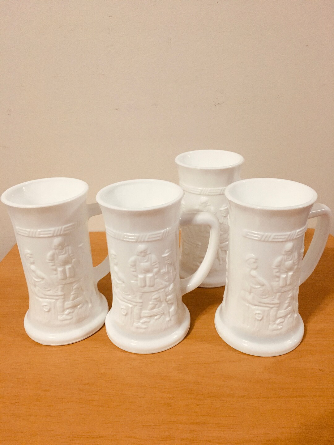 Vintage Tall Vintage Milky White Victorian Mugs. Collectors Item. - Etsy