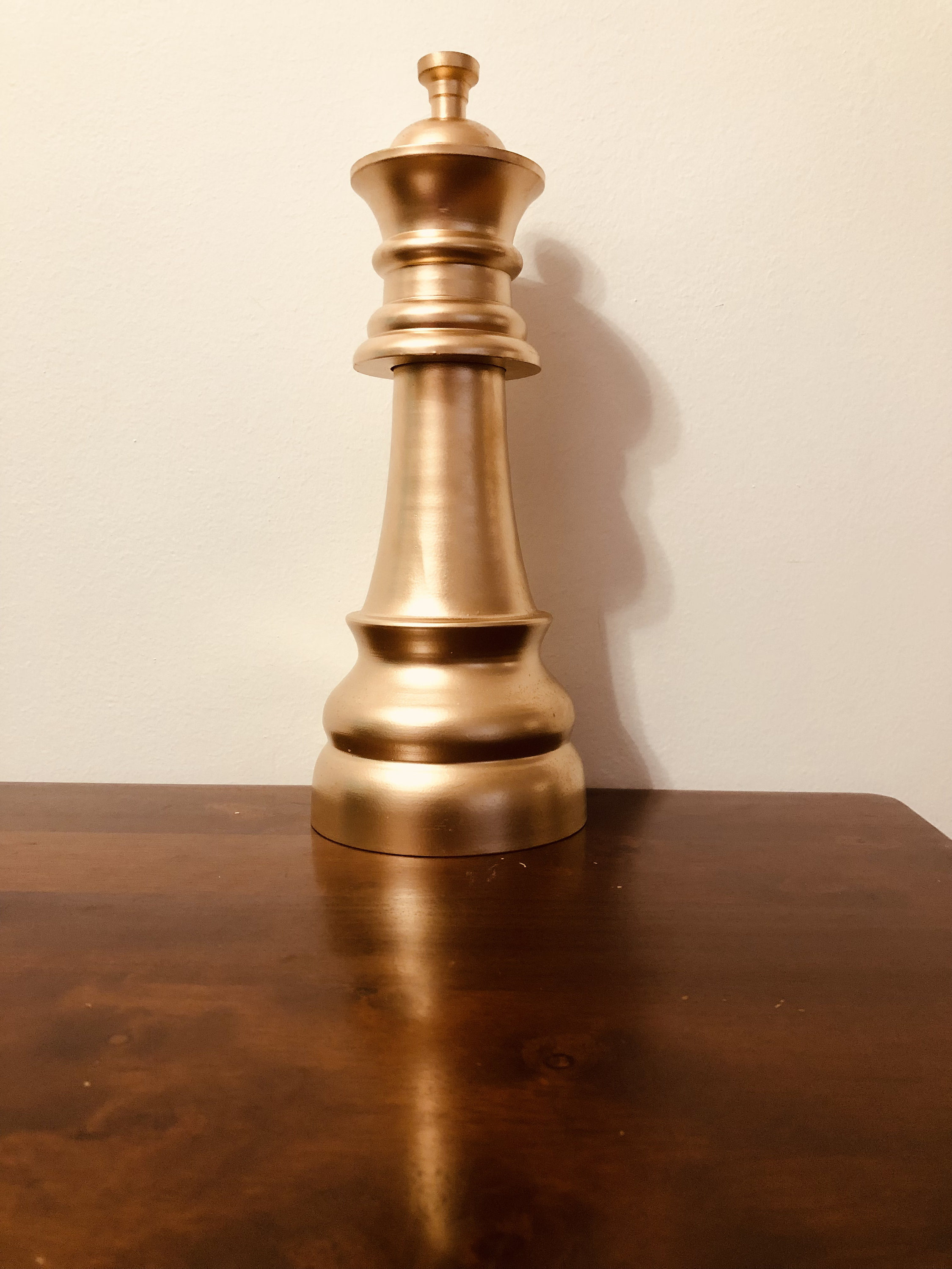 Tall and Large Gold Metal King Chess Piece. 12 Inches Tall. Base is 5 ...