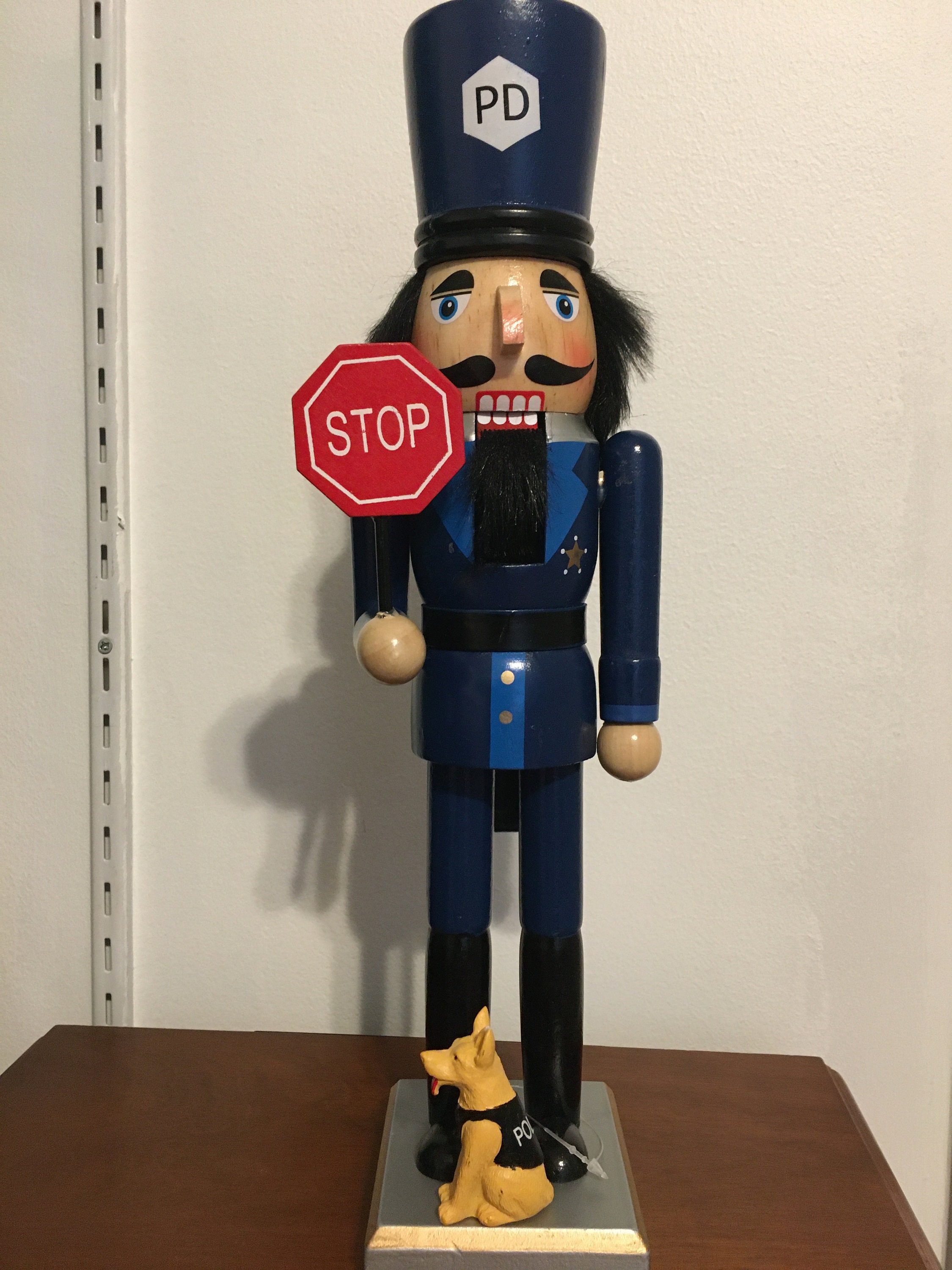 Police Officer Nutcracker Tall Figurine. With His Trusted Compainion ...