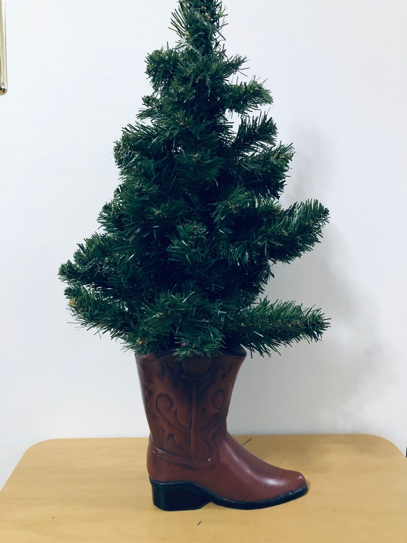 Vintage Christmas Tree in a Cowboy Boot. 23 Inches Tall. Perfect Gift ...
