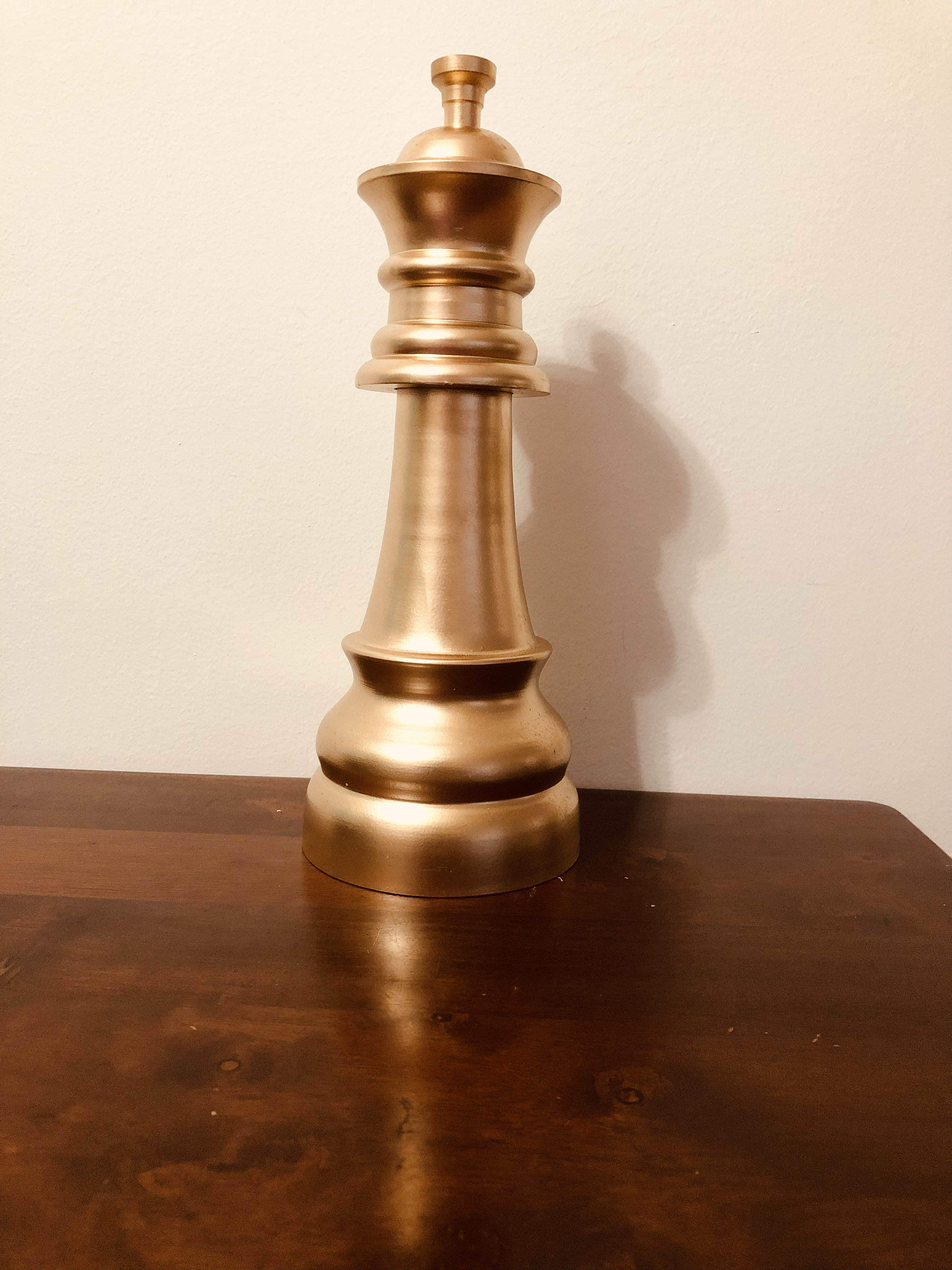 Tall and Large Gold Metal King Chess Piece. 12 Inches Tall. Base is 5 ...
