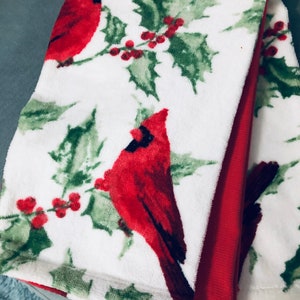 Two Lovely Red Cardinal Kitchen Towels. Brighten Your Day. Captures the ...