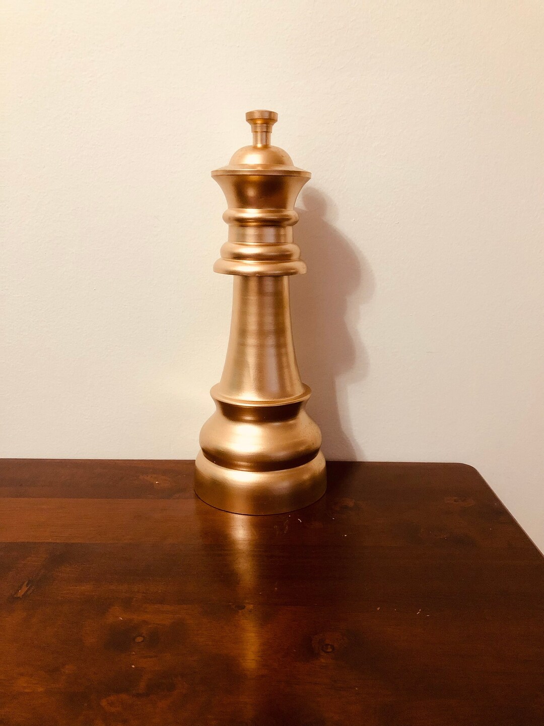 Tall and Large Gold Metal King Chess Piece. 12 Inches Tall. Base is 5 ...