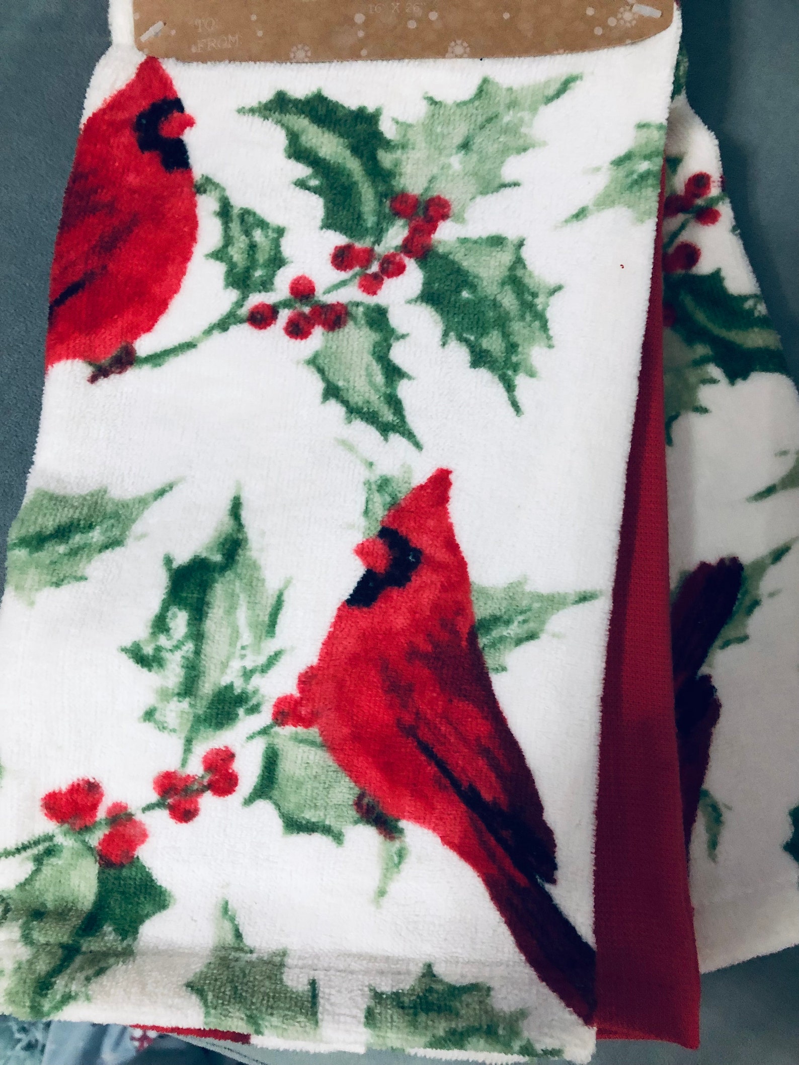 Two Lovely Red Cardinal Kitchen Towels. Brighten Your Day. Captures the ...