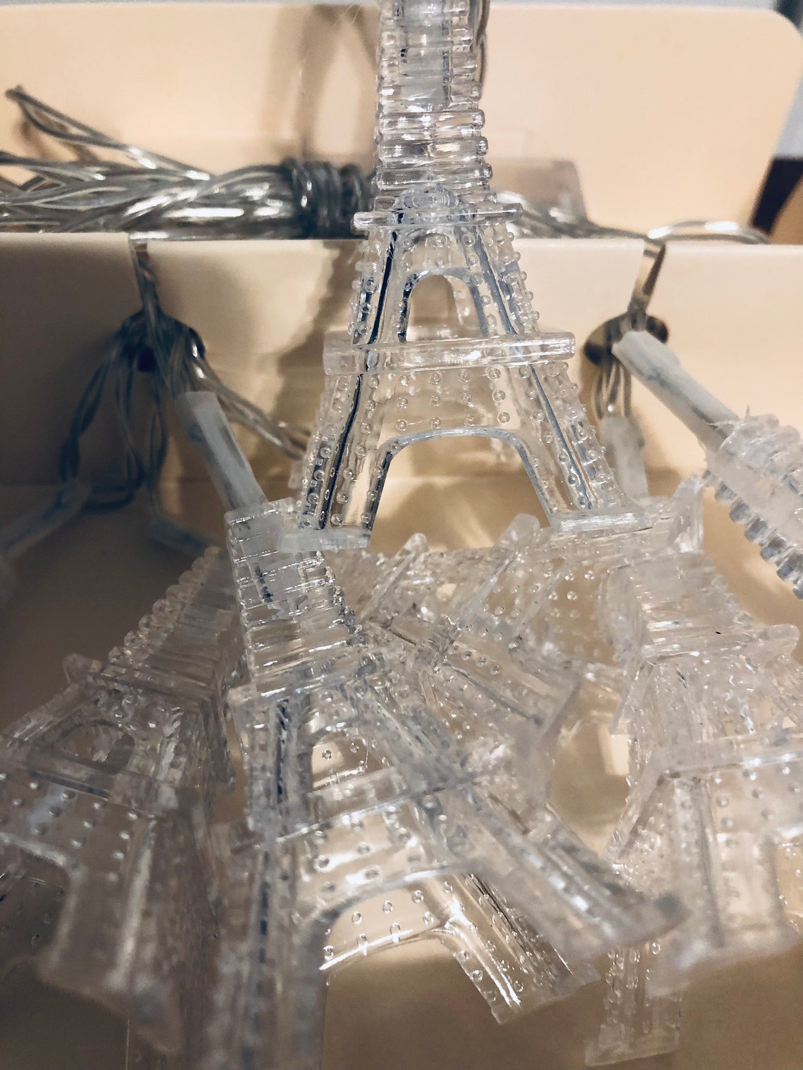 10 Eiffel Tower String Lights. 8.5 Ft Long. Battery Operated. Hang ...