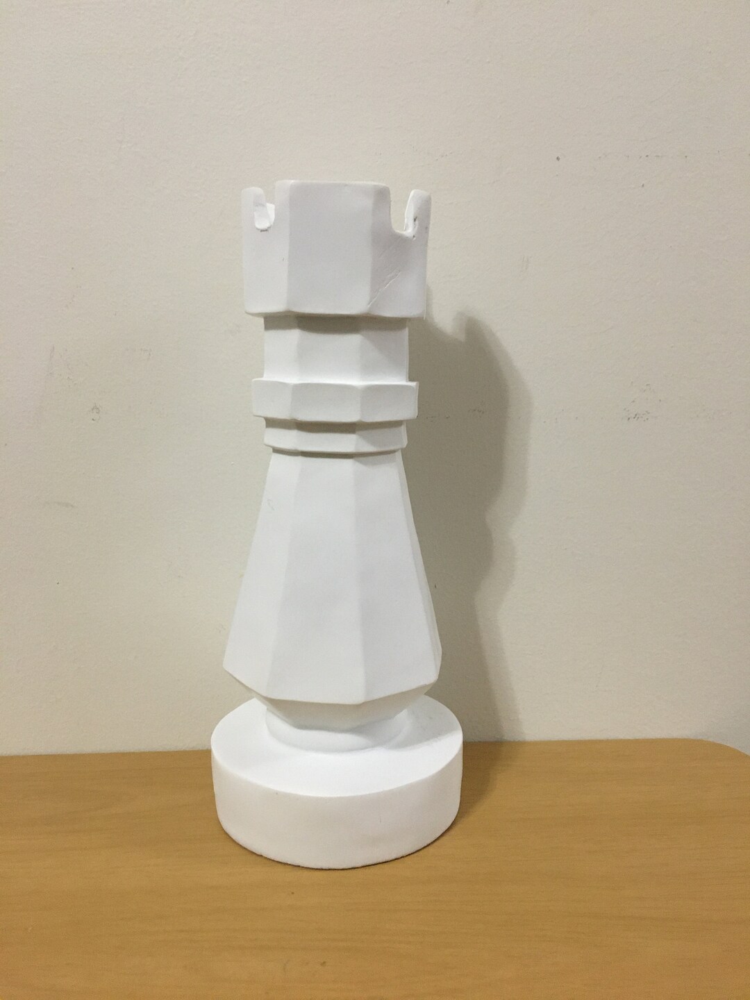 Tall and Large Chess Piece Rook. Alabaster White. 11 1/2 Inches Tall ...