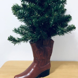 Vintage Christmas Tree in a Cowboy Boot. 23 Inches Tall. Perfect Gift ...