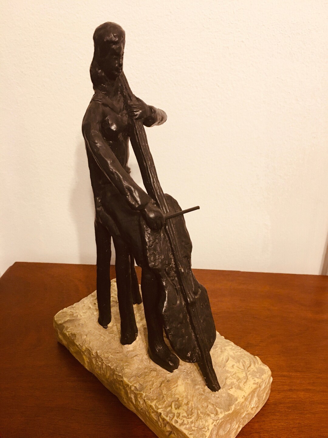 Vintage Bronze Lady Playing the Chello. Lovely Statue. Perfect Gift for ...