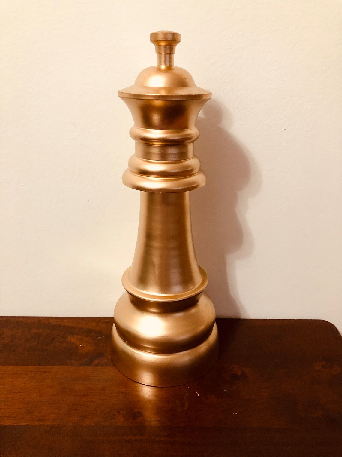 Tall and Large Gold Metal King Chess Piece. 12 Inches Tall. Base is 5 ...